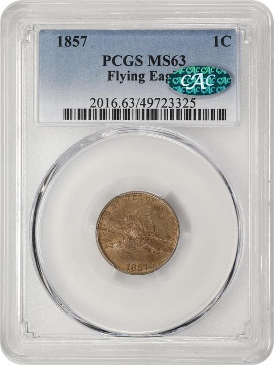 1857 Flying Eagle Cent. Flying Eagle. MS-63 (PCGS). CAC. | Stack’s ...